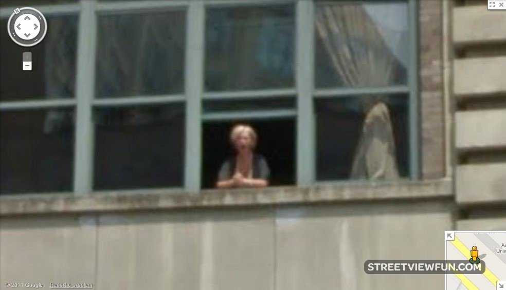 Woman singing from the window - STREETVIEWFUN