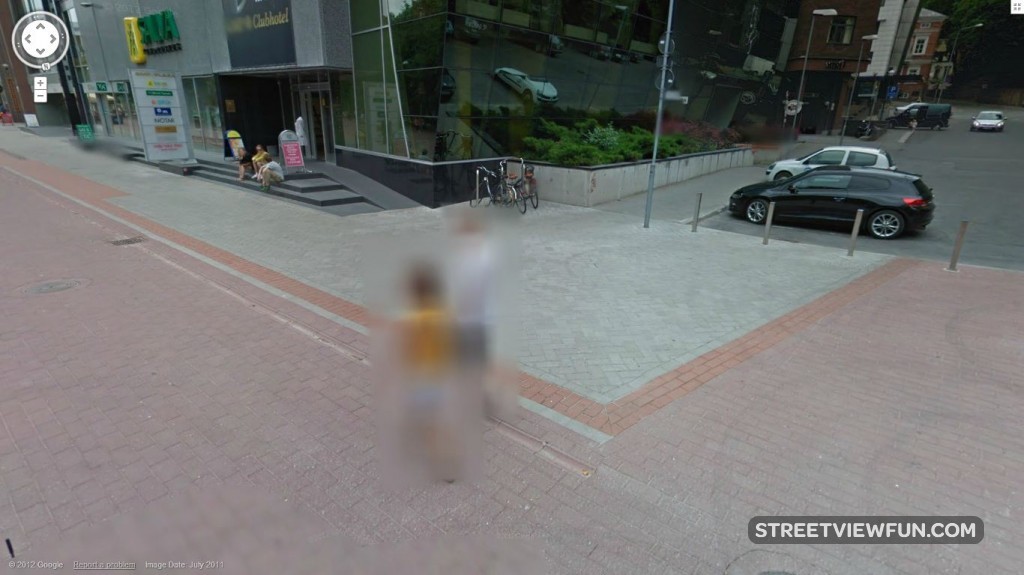 Two extra blurred people in Tartu, Estonia. Who? Why? - STREETVIEWFUN