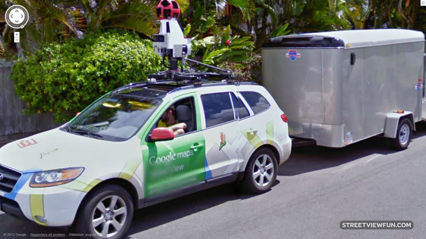 Google car and trailer in Kahaluu - STREETVIEWFUN