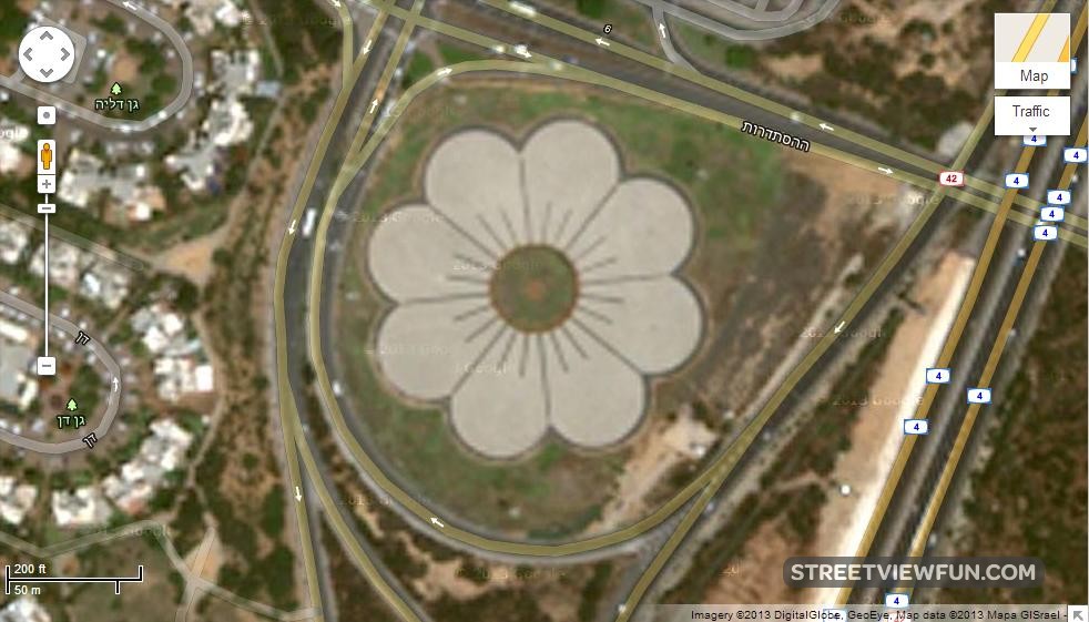 Flower visible on Google Maps satellite image - STREETVIEWFUN