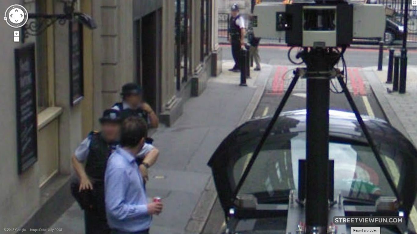 London police stop Google cars - STREETVIEWFUN