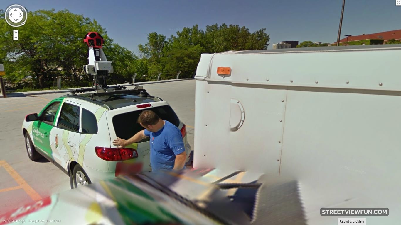 Google car and trailer in Evanston Illinois – StreetViewFun
