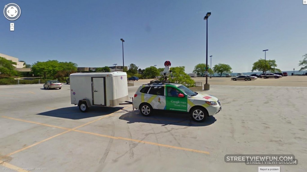 Google car and trailer in Evanston Illinois – StreetViewFun