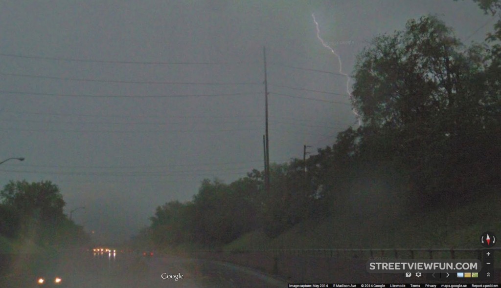 Lightning caught by Google Street View - STREETVIEWFUN