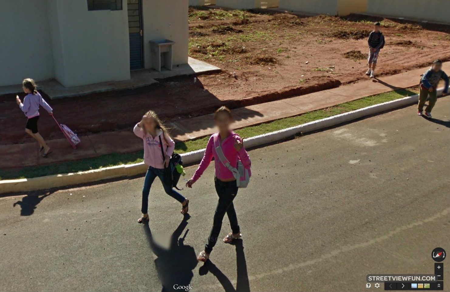 Girl giving Google the finger - STREETVIEWFUN