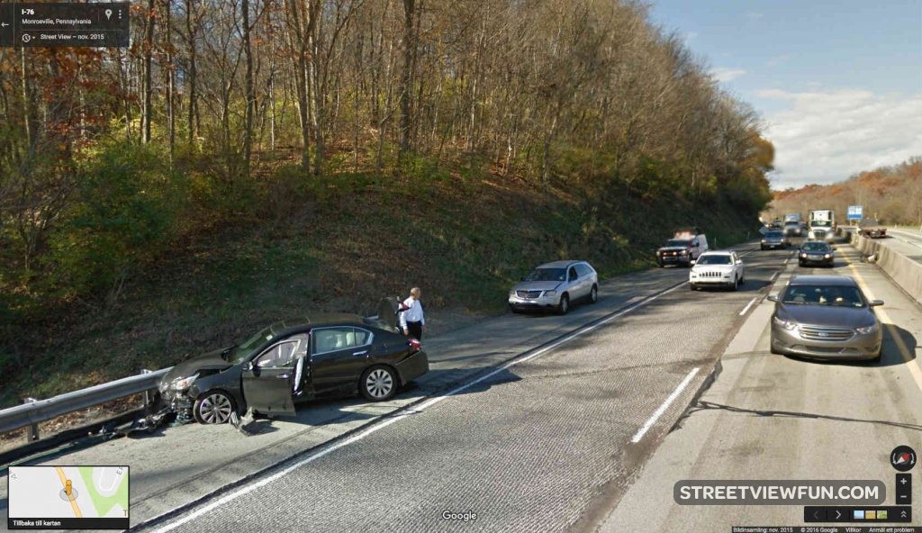 Car crash near Pittsburgh, Pennsylvania - STREETVIEWFUN