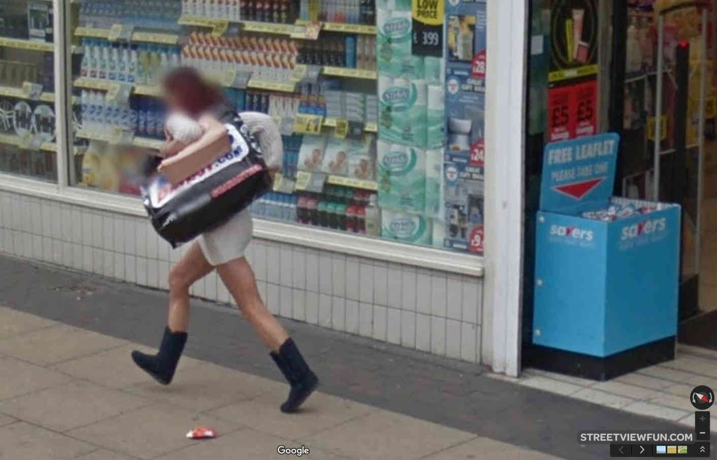 Shoplifter caught on Google Street View - STREETVIEWFUN