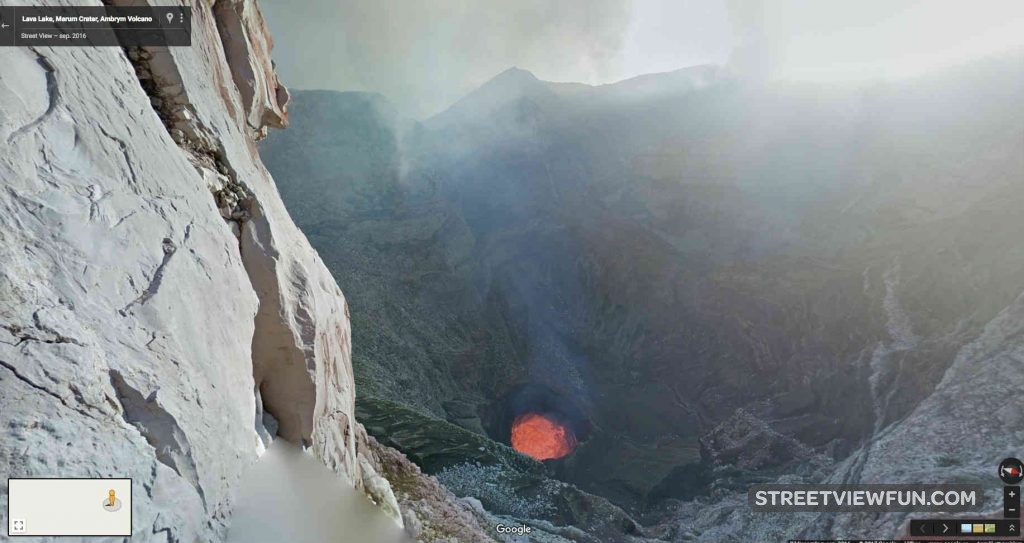 Google Street View go inside active volcano - STREETVIEWFUN