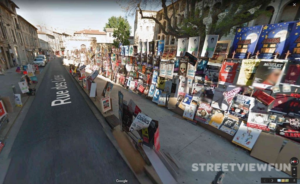 Street full of posters - STREETVIEWFUN