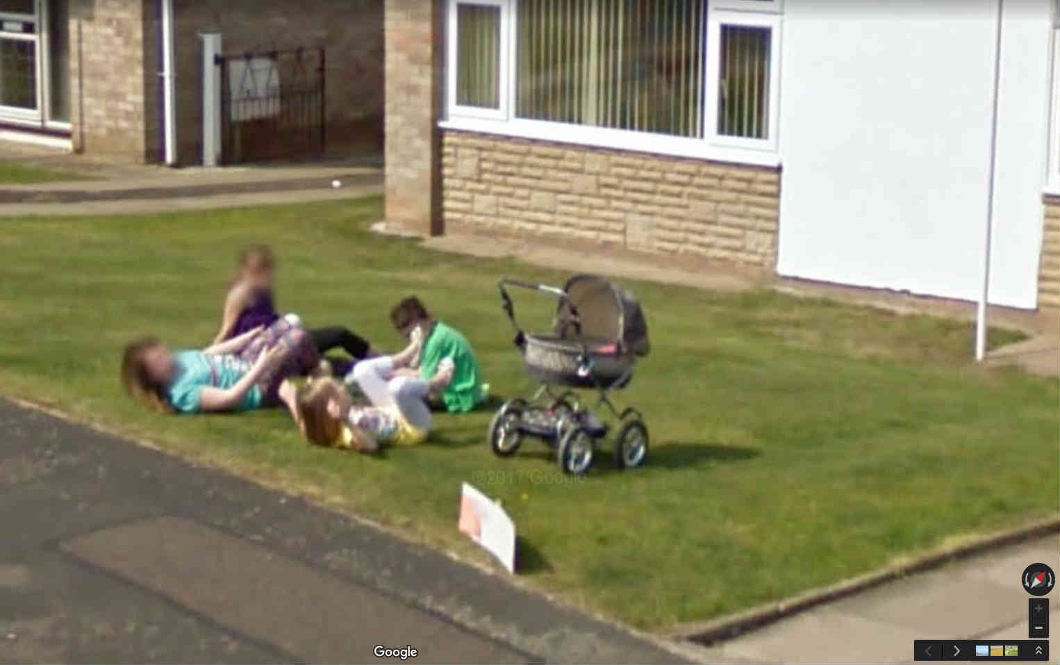 Playing around in the yard - STREETVIEWFUN