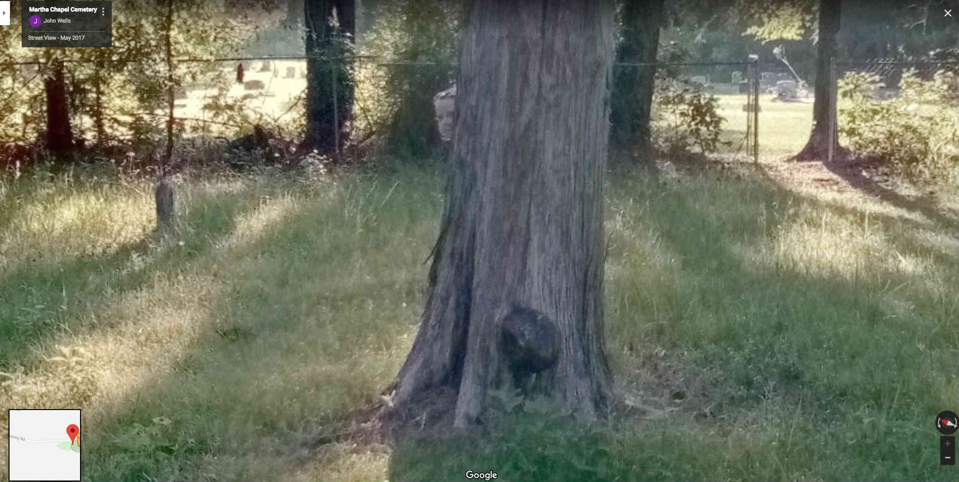 Creepy graveyard child - STREETVIEWFUN