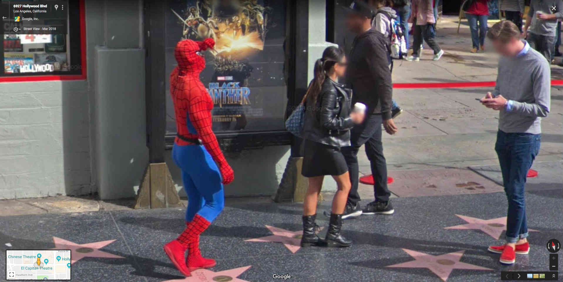 Spiderman goes for a walk - STREETVIEWFUN