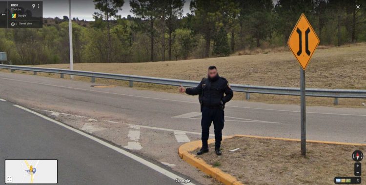 Hitchhiking police? – STREETVIEWFUN