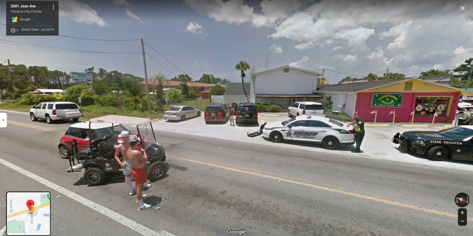 Police investigating a crash - STREETVIEWFUN