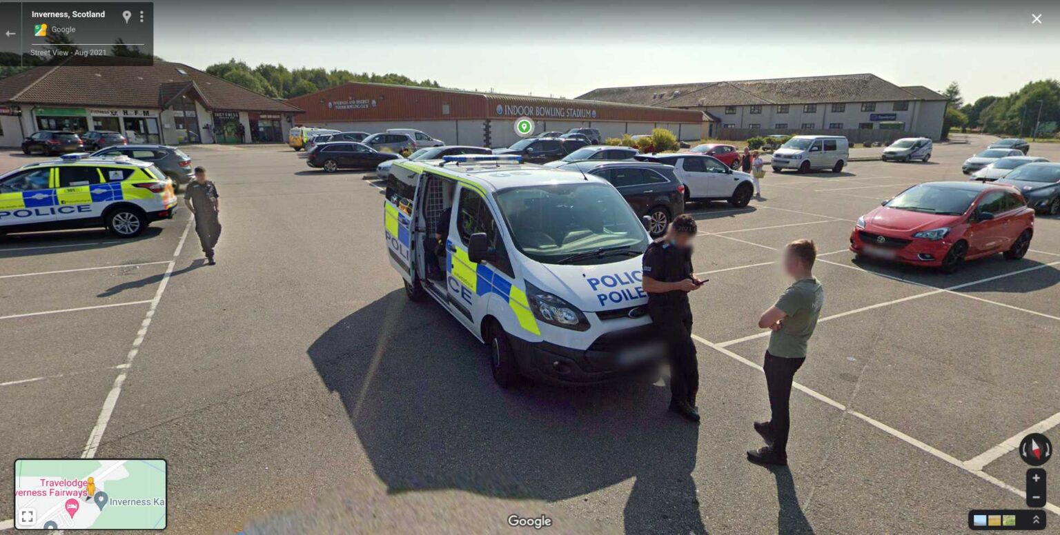 Police investigation outside the Bowling Stadium in Inverness ...