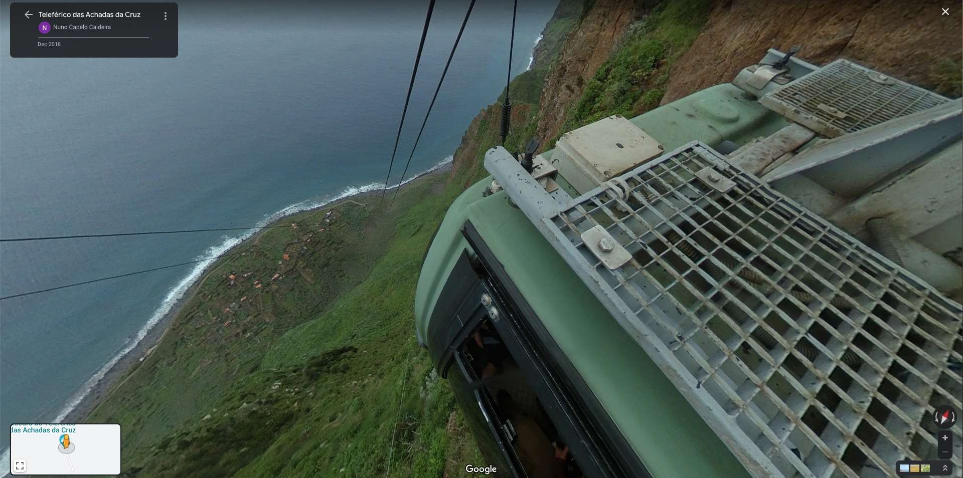 Cable car travel from top til bottom - STREETVIEWFUN