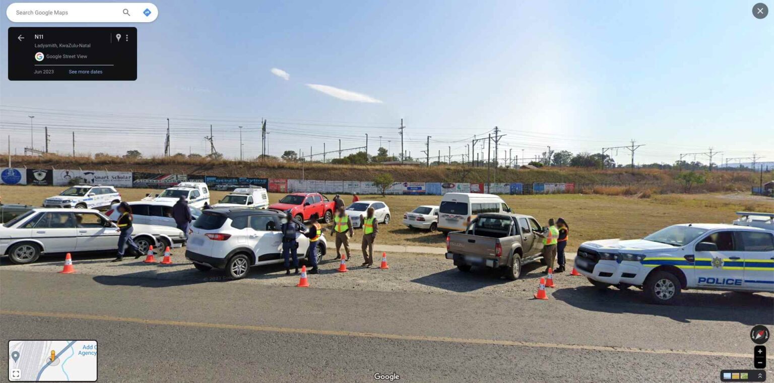 Police approach in Ladysmith, South Africa - STREETVIEWFUN