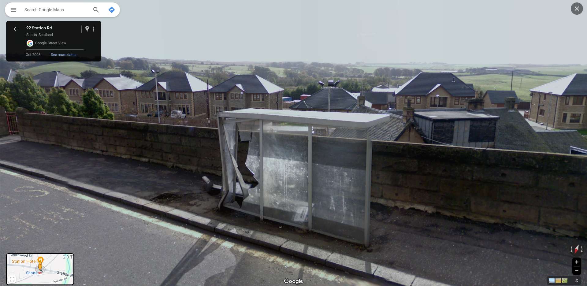 Broken Bus Stop - STREETVIEWFUN