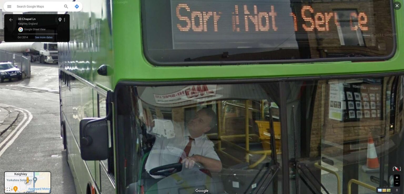 Bus driver face blur fail - STREETVIEWFUN