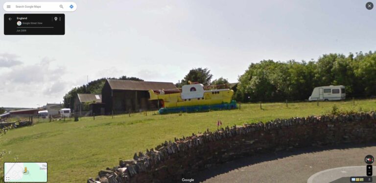 Beatles’ Yellow Submarine found high and dry in England - STREETVIEWFUN