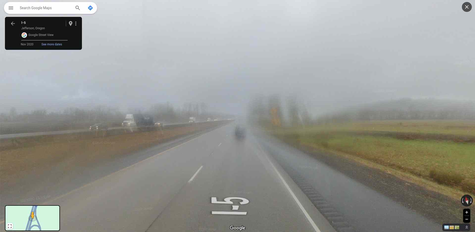 Google in rain in Oregon 🌧 - STREETVIEWFUN