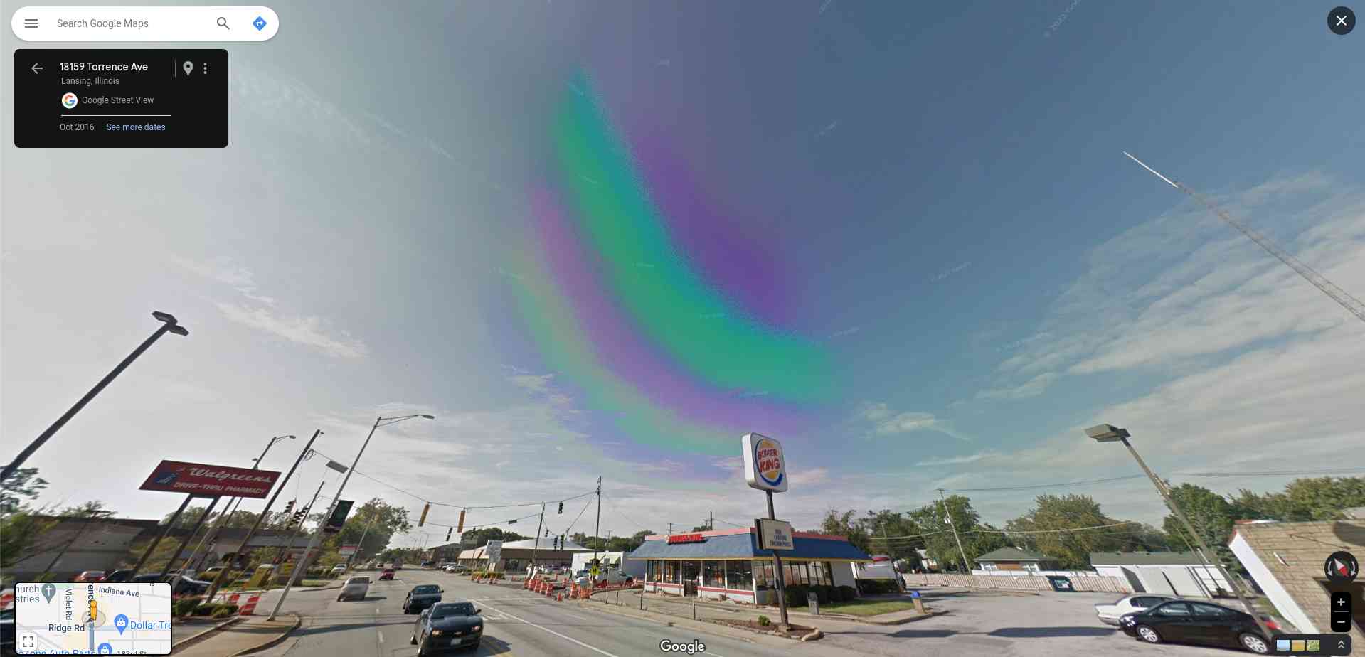 Rainbow in the sky? - STREETVIEWFUN