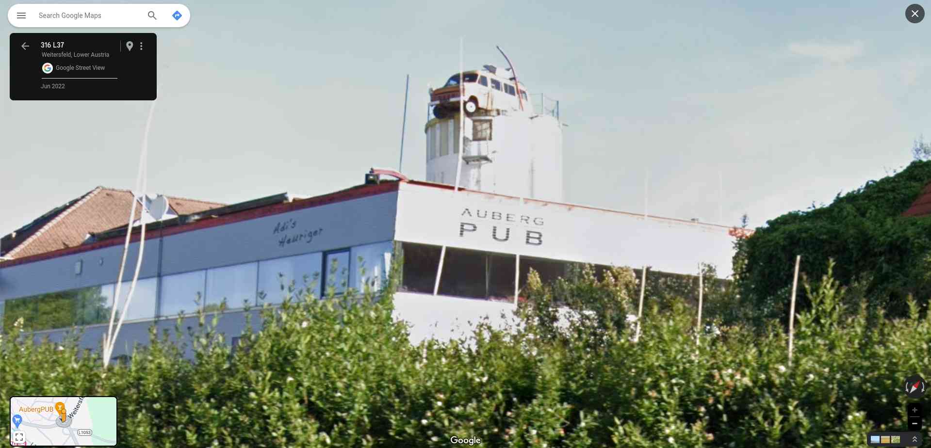 Nothing special: austrian car on the roof - STREETVIEWFUN