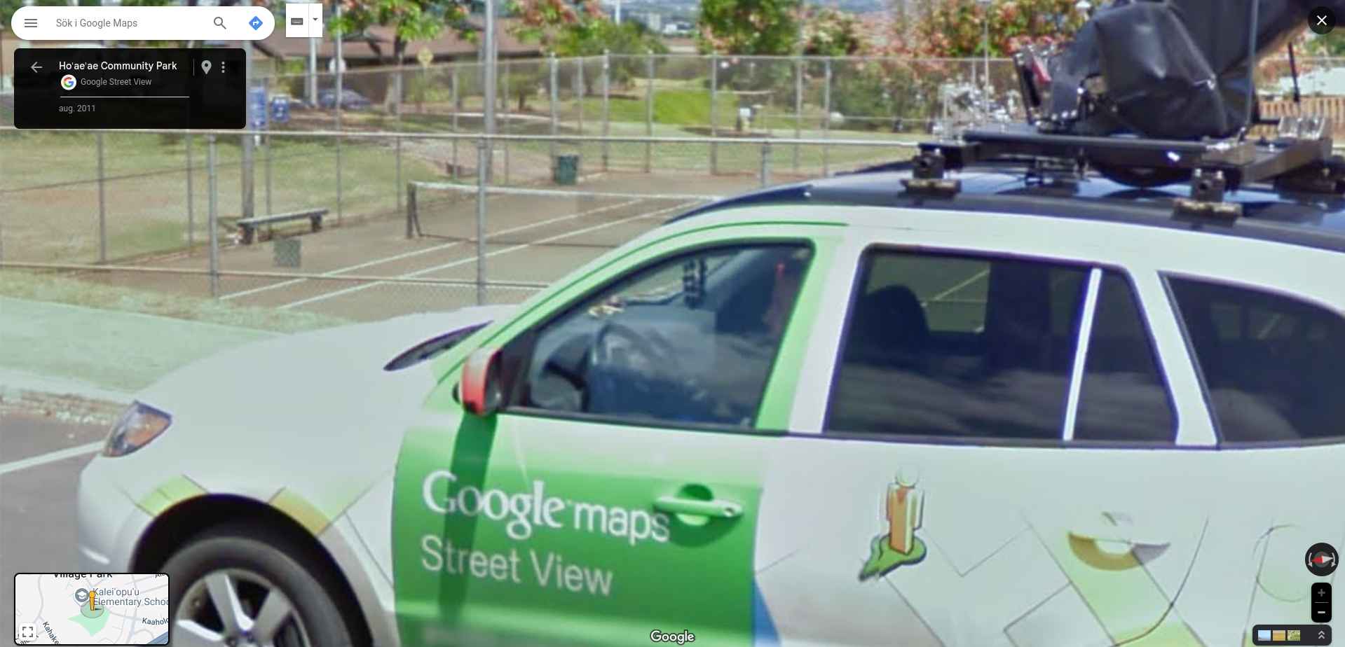Google employee sitting inside Google car - STREETVIEWFUN