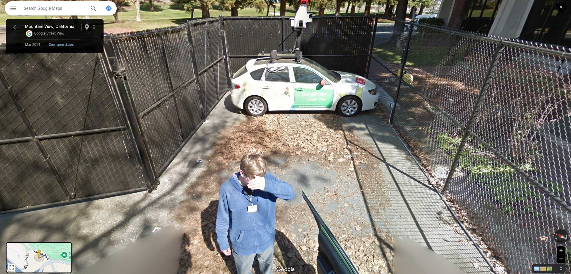 Google Street View driver went out of his car - STREETVIEWFUN