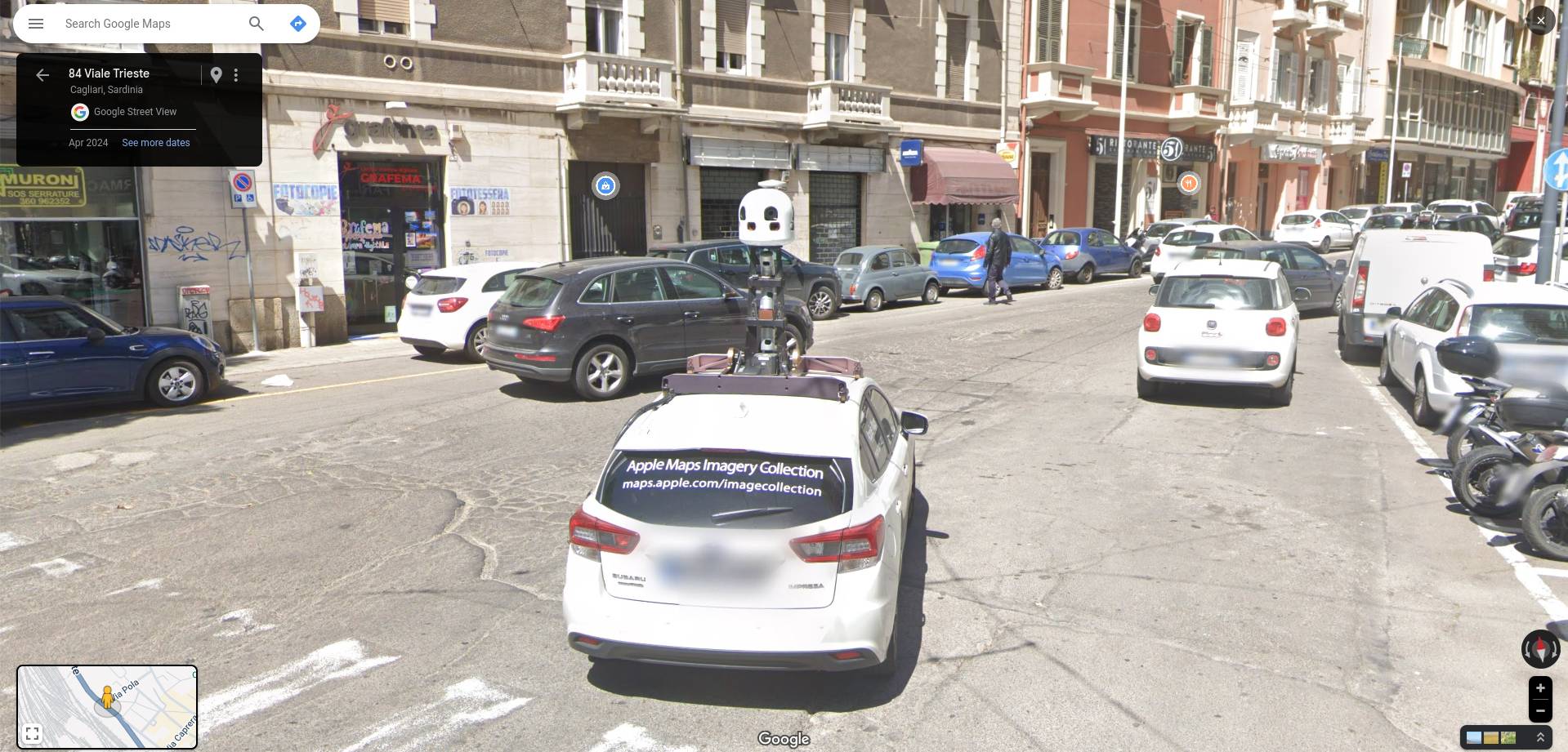 Google Maps car meets Apple Maps car - STREETVIEWFUN