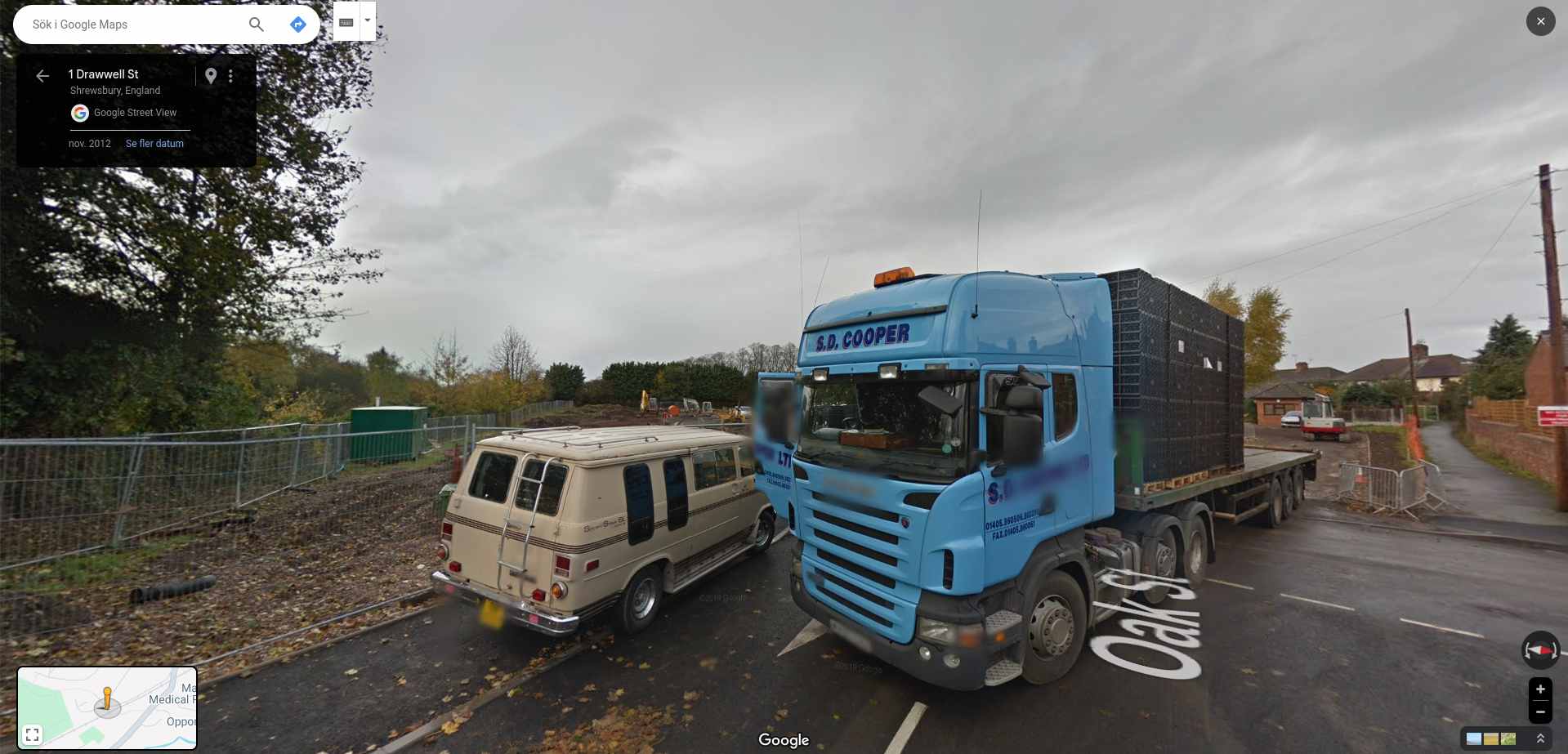 Busy construction area, but Chevrolet Chevy Van - STREETVIEWFUN