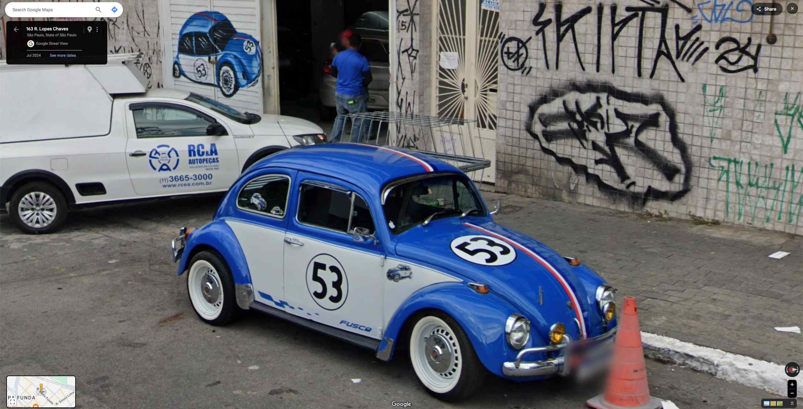 Blue Beetle from The Love Bug - STREETVIEWFUN