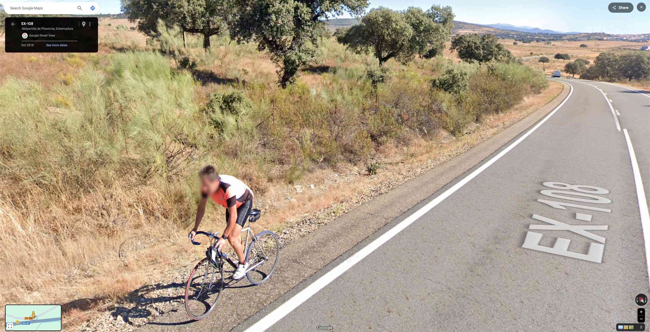 Cyclist without a helmet - STREETVIEWFUN
