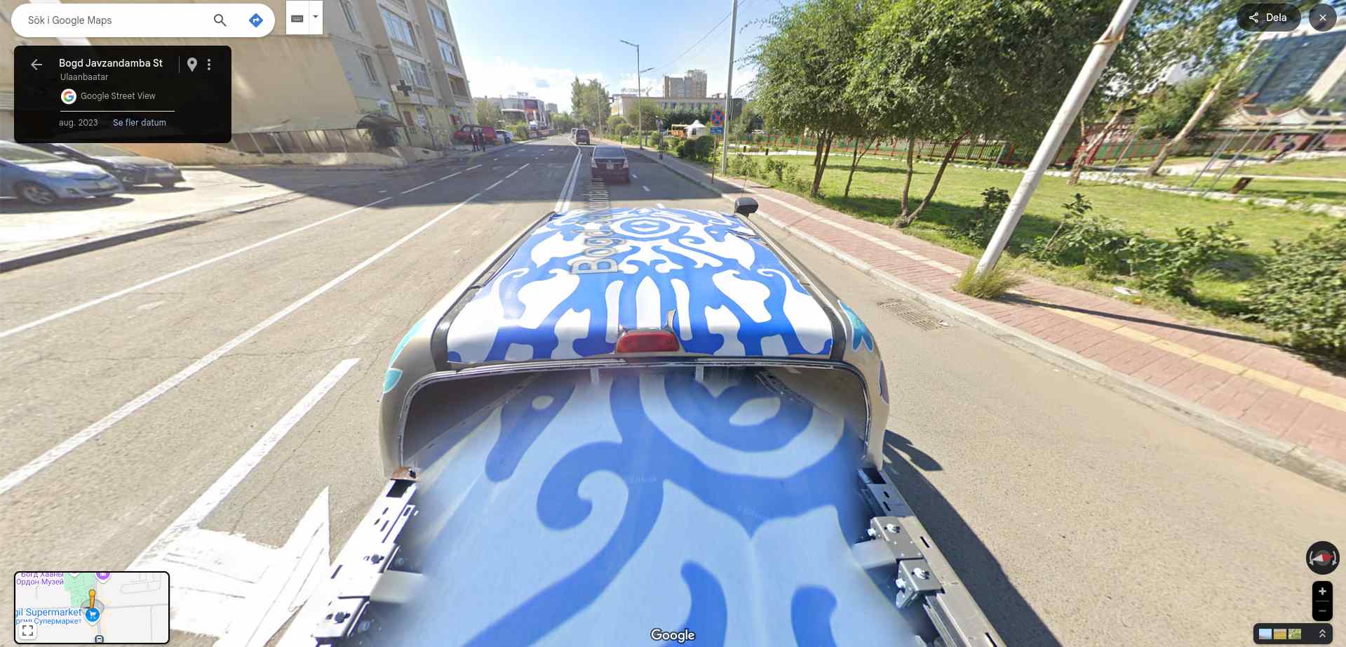 Mongolian decorative Google car - STREETVIEWFUN