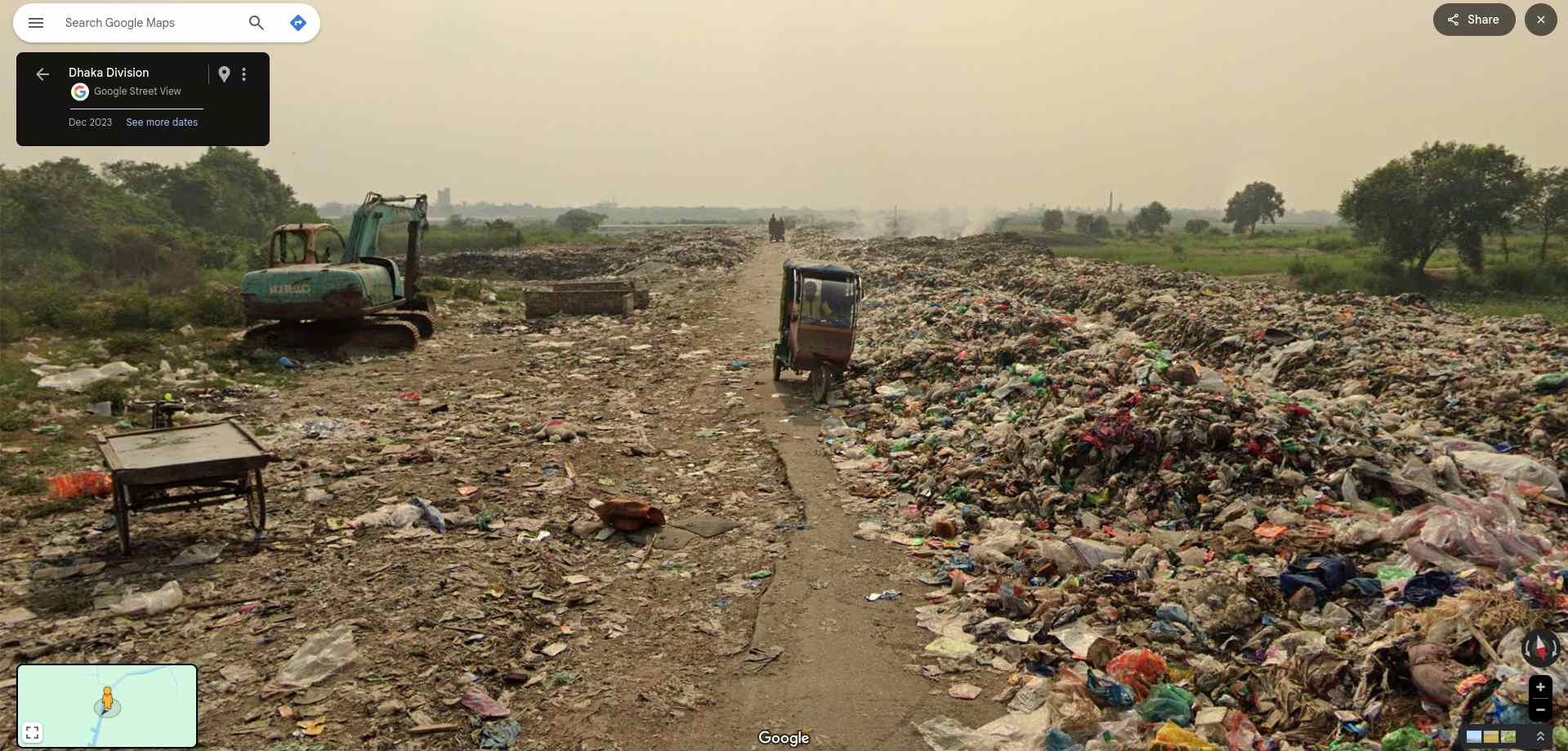 Google Maps passes by open-air landfill #2 - STREETVIEWFUN