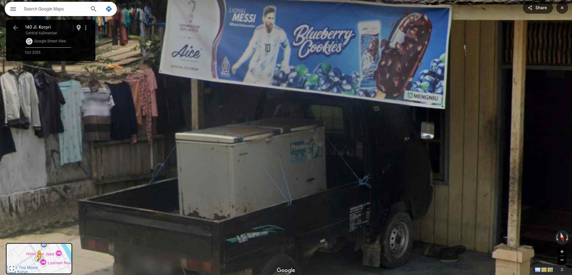 Messi's Blueberry Ice Cream 🫐😋 - STREETVIEWFUN