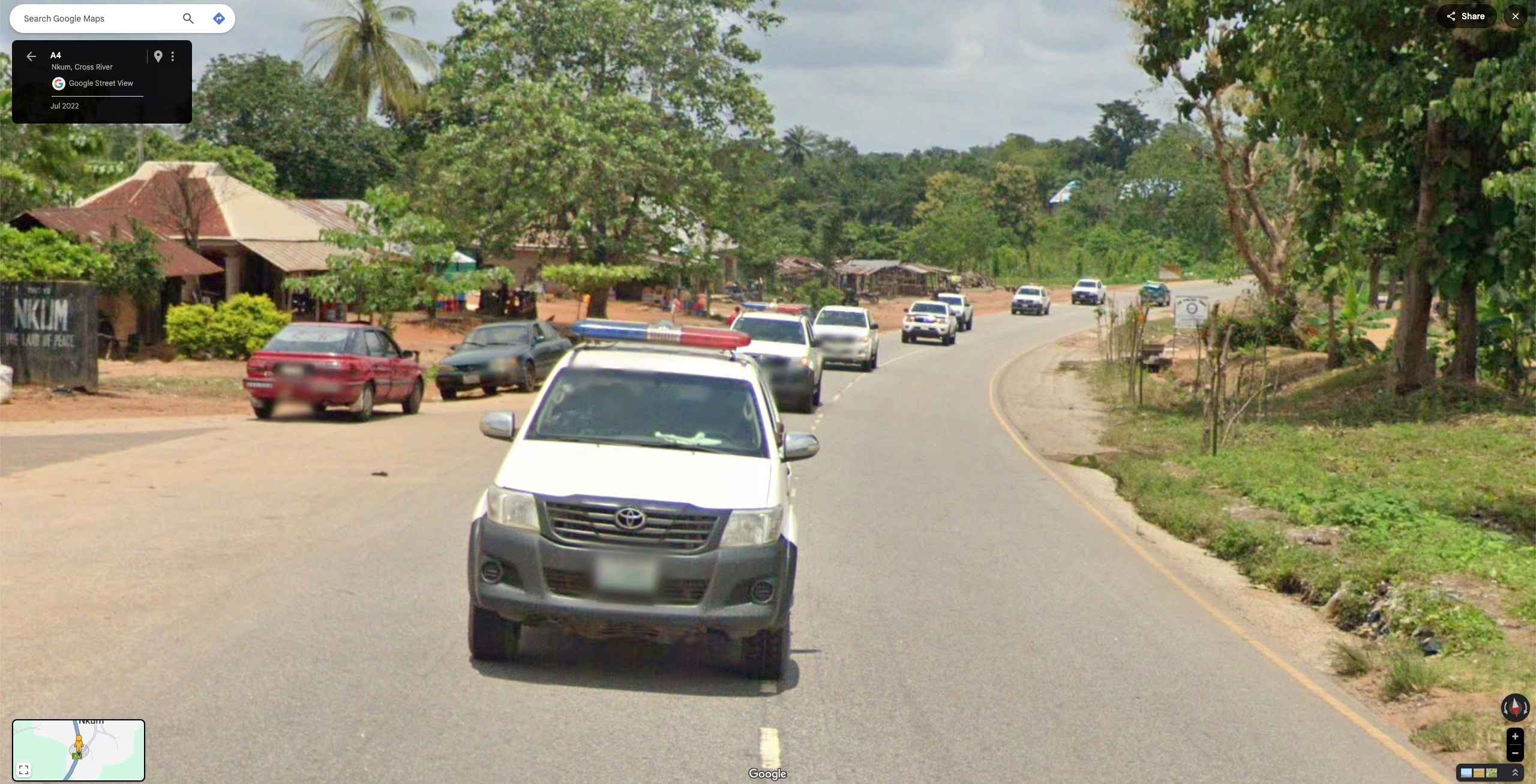 Police convoy follows Google - STREETVIEWFUN