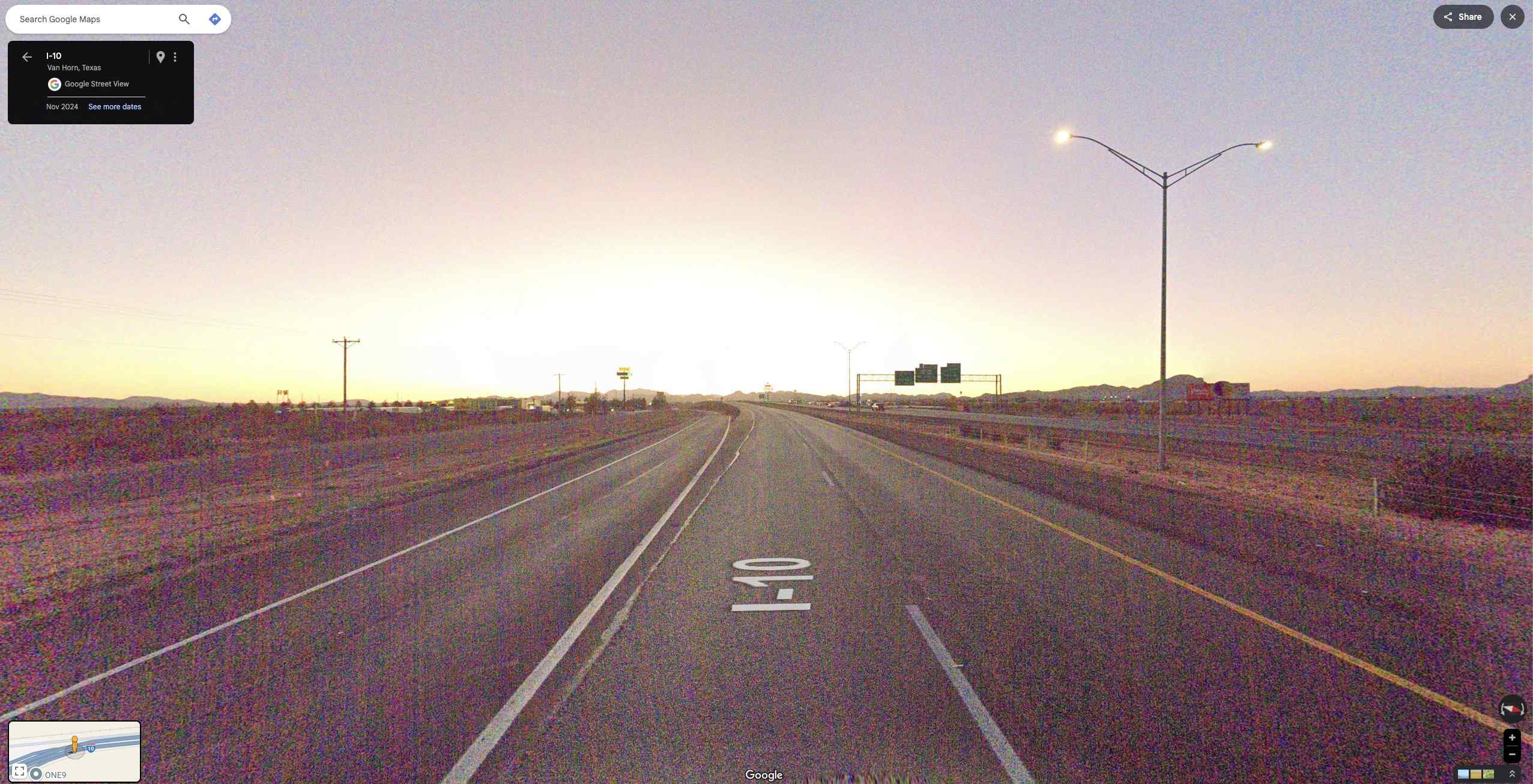 Van horn Texas at sunset - STREETVIEWFUN