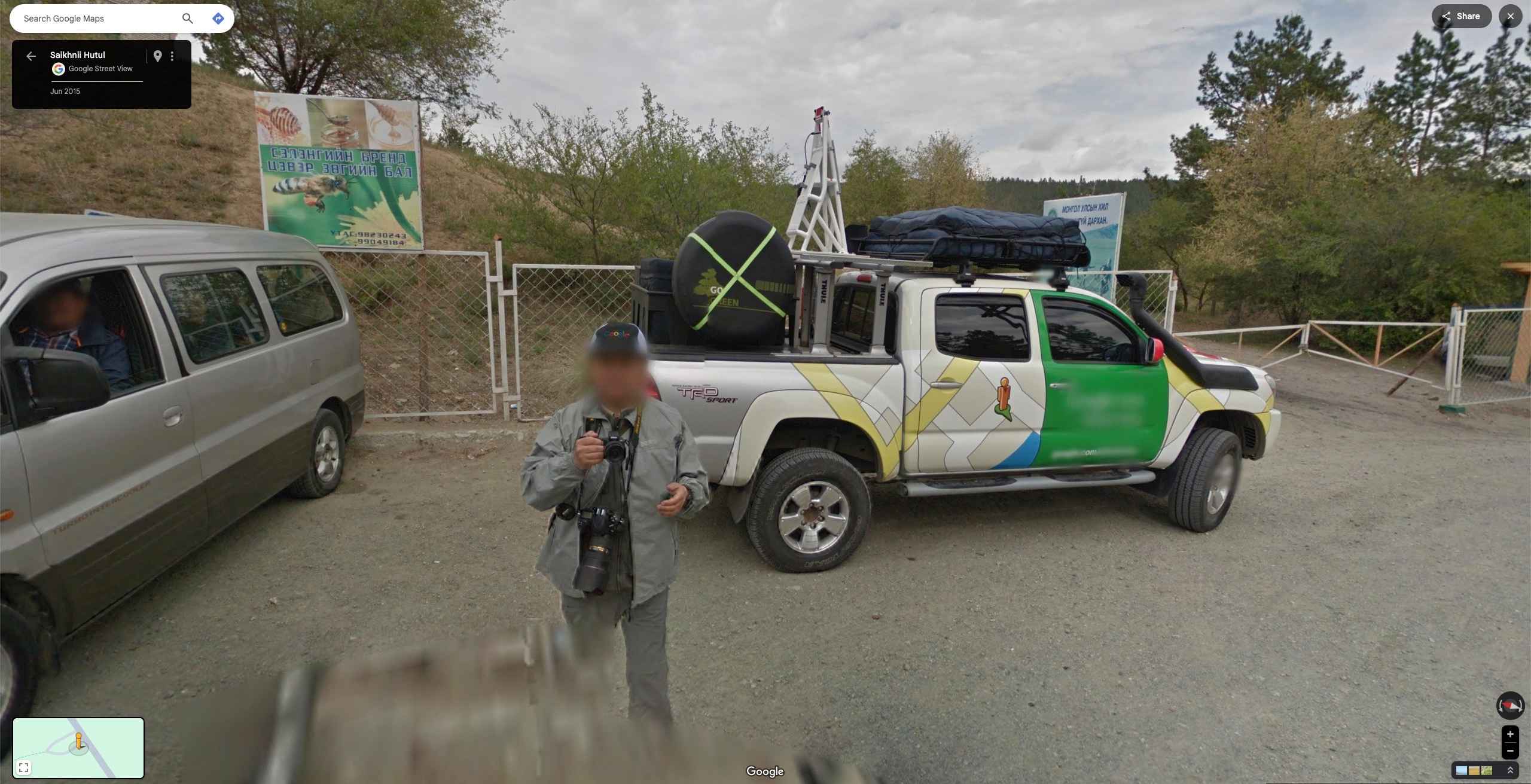 A parked Street View car in Mongolia - STREETVIEWFUN