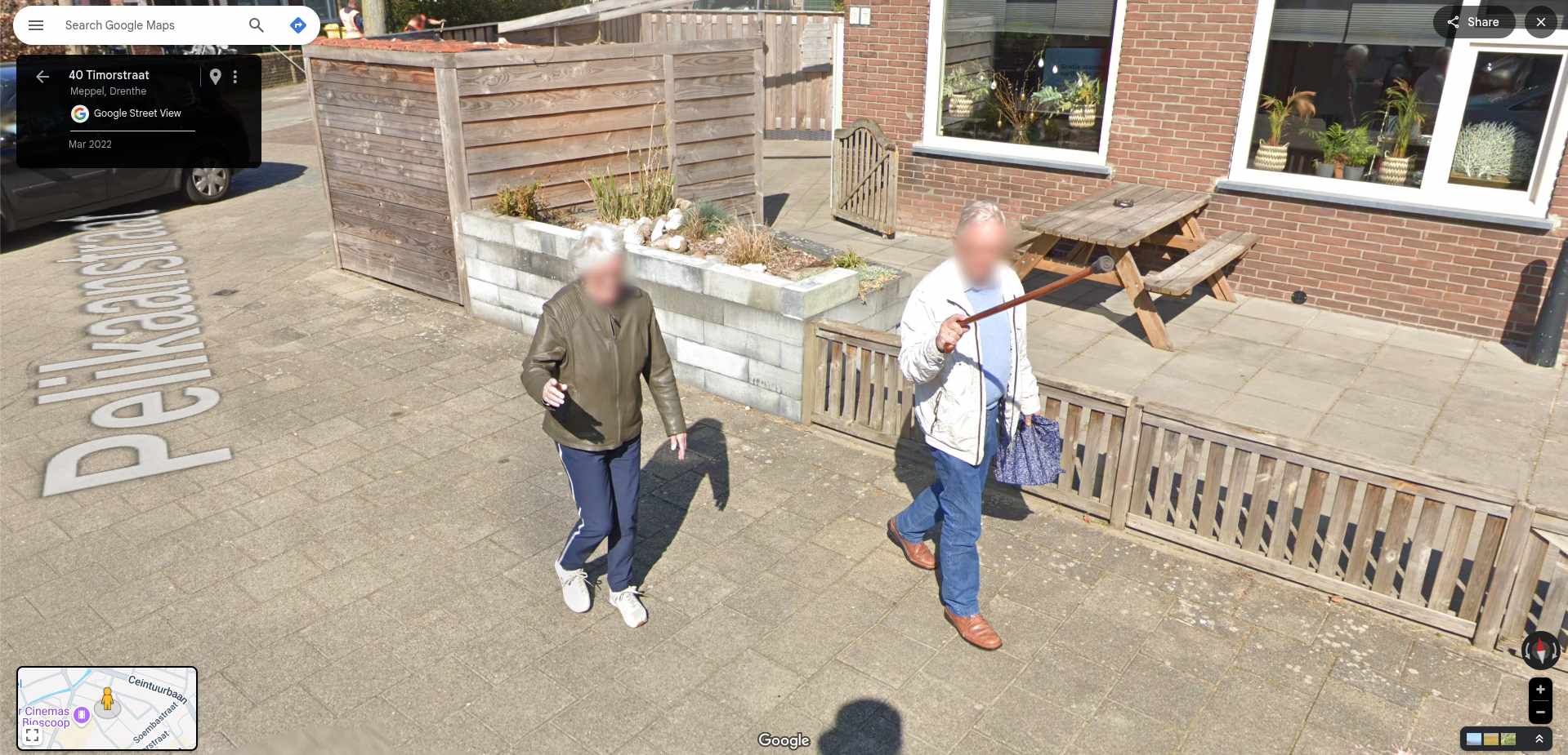 Two elderlies meet the Google car - STREETVIEWFUN