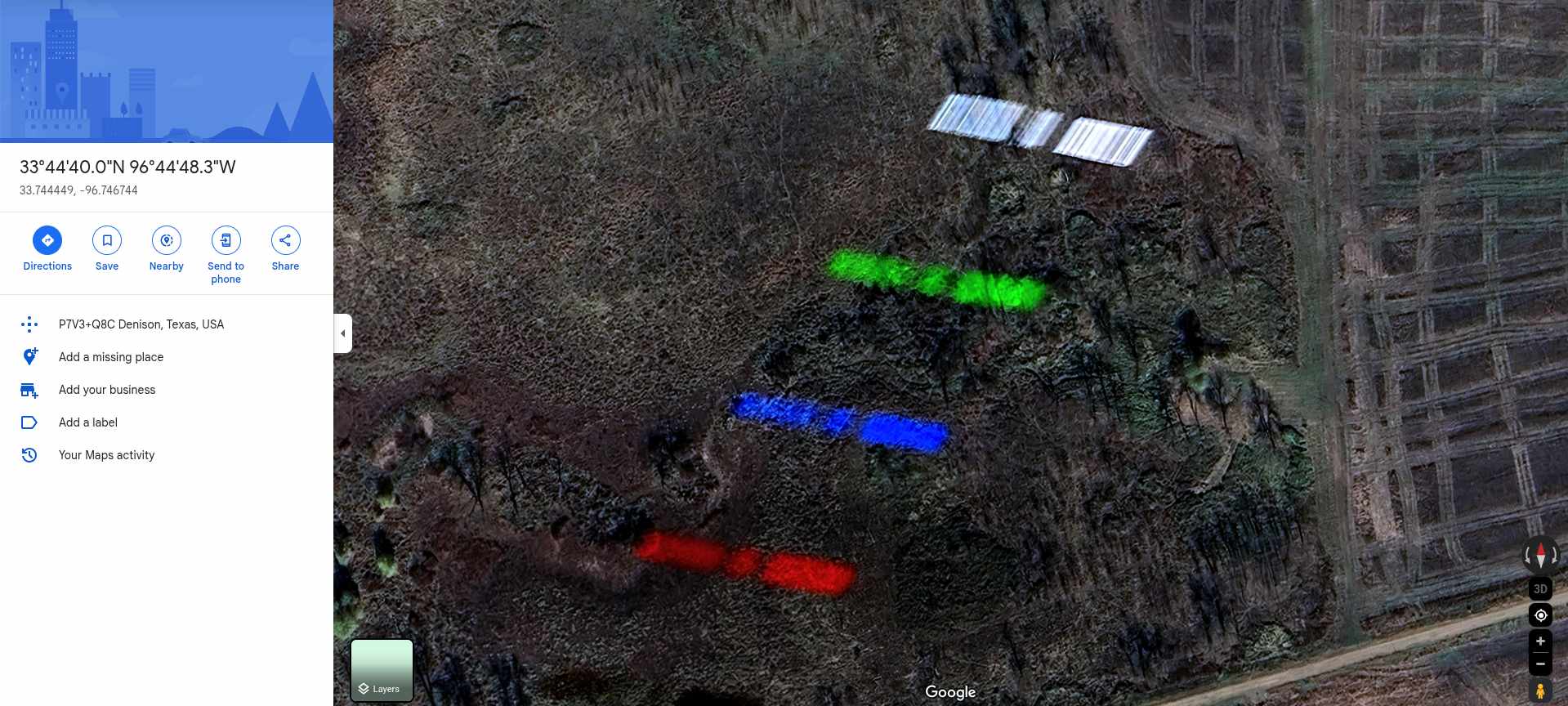 Google satellite image captures Starlink satellite passing over Texas ...