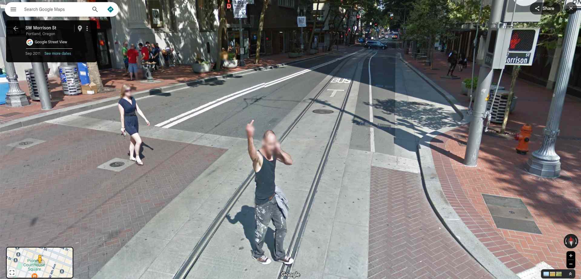 Flipping the bird - STREETVIEWFUN