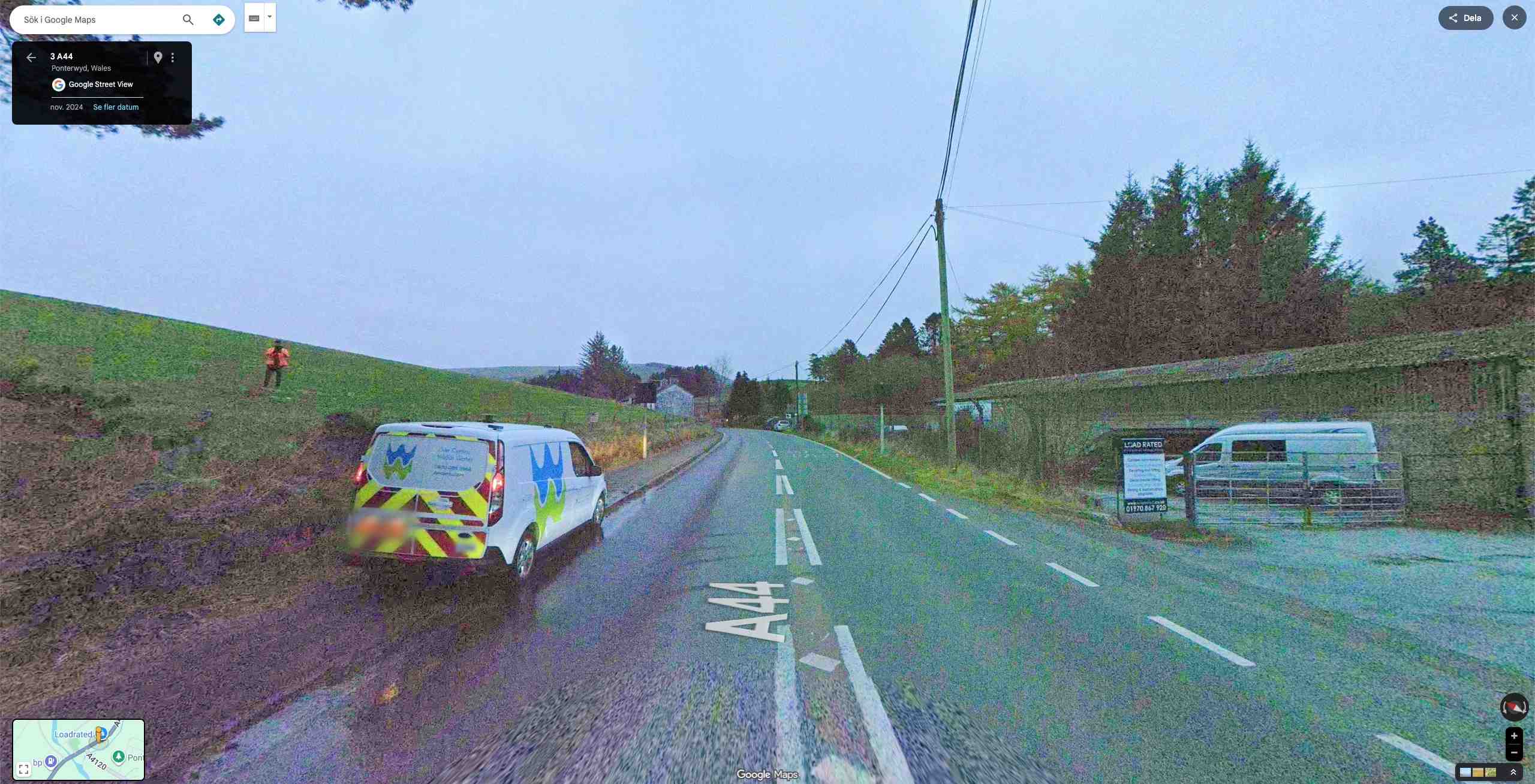 Nightfall in Ponterwyd with a camera glitch - STREETVIEWFUN