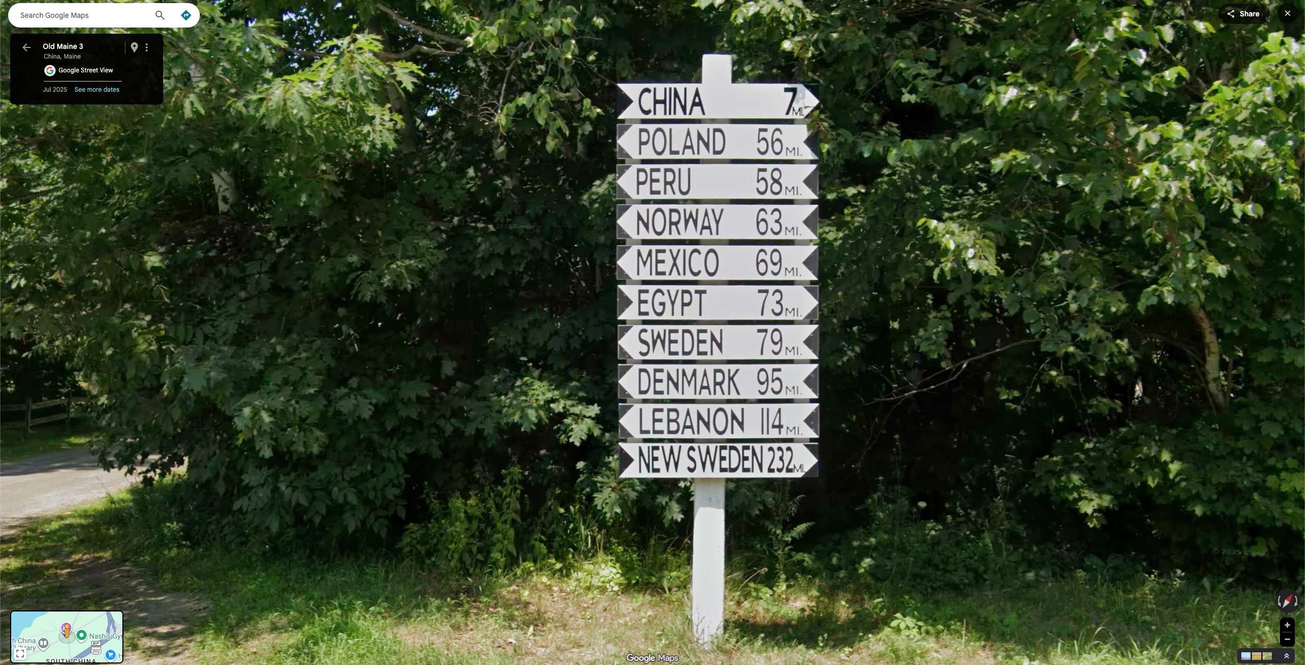 A sign for travels - STREETVIEWFUN